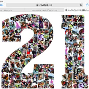 Number Photo Collage. Picture Collage. Collage of Photos. Photo Gift ...