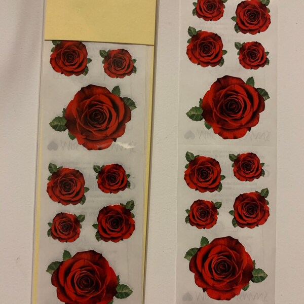 Pretty Lot of Rose Roses Stickers - 2 Full Strips by Mrs. Grossman's ...