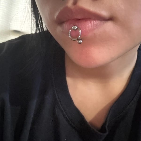 Lips Piercing Jewelry With Spike - Lip Ring - Vertical Labret Piercing ...