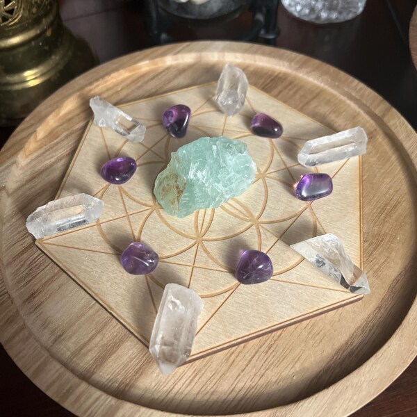 Spiritual Guidance and Alignment Crystal Grid Kit Metatron's Cube ...