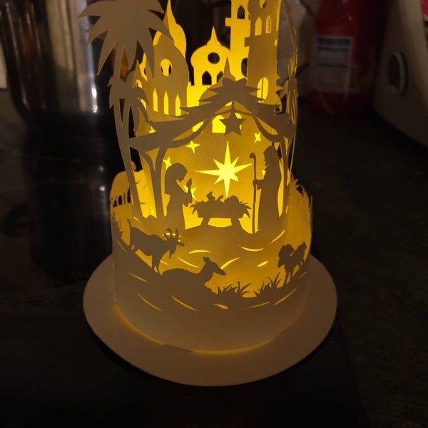 Nativity Scene Christmas Lantern – Paper Cut DIY Lamp (SVG/PDF) - Etsy