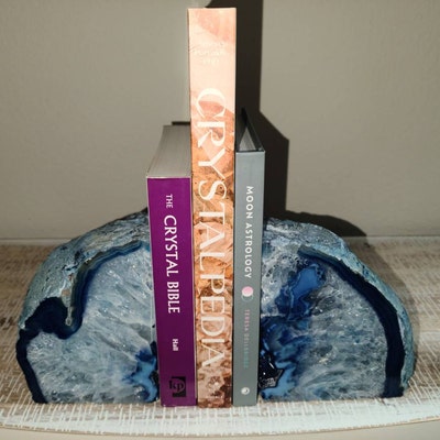 Natural Agate Bookend Pair 3 to 6 Lb Geode Bookend Home Decor Crystal ...