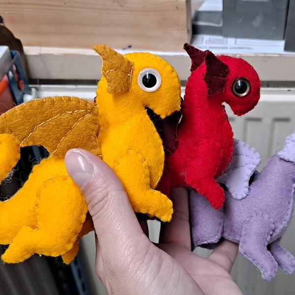 Baby Dragon. DIY Stuffed Felt Animal Pattern and Guide. - Etsy