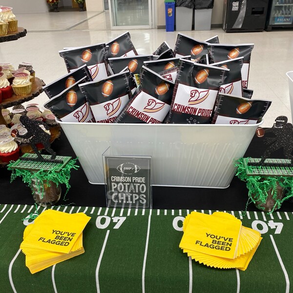 Football Chips Bag First Birthday Party Favor Gridiron Team American ...