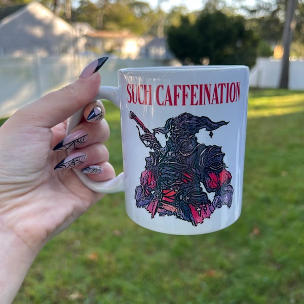 FFXIV Coffee Mug Gaius "such Caffeination", FF14 Mug Gaius Meme Coffee ...