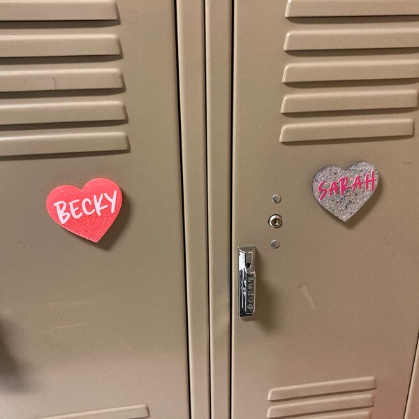 Personalized Glitter Heart Locker Magnet | Custom Name Magnet | Fridge ...