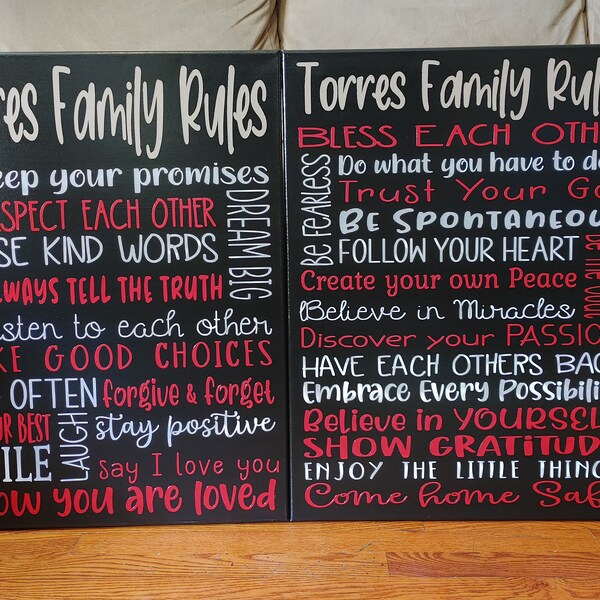 Personalized Family Rules Sign, Custom House Rules Sign, Housewarming ...