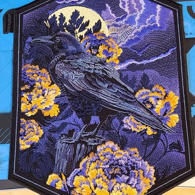 Raven Patch, Back Patch, Battle Jacket Patch, Iron on Patches, Creepy ...