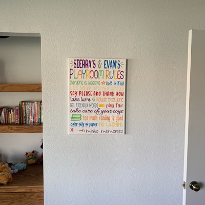 Kids Rules Sign for Wall Personalized Playroom Rules Sign for - Etsy