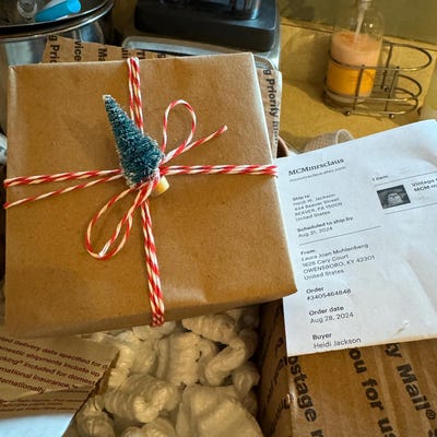 Vintage Christmas Snowman Vignette in Bouillon Cup Bottlebrush Trees ...