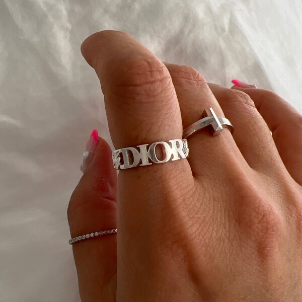 Curb Chain Name Ring by Caitlynminimalist • Personalized Letter ...