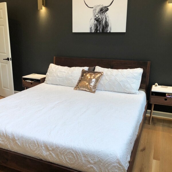 The Rigo: Queen Bed Frame Handcrafted From Solid Hardwood - Etsy