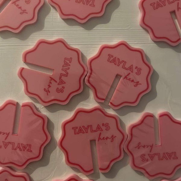 Wave Hanging Drink Tag | Wavy Stemless Drink Tag | Drink Accessories ...