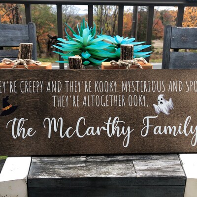 Addams Family Sign,personalized,your Surname,tombstone Shape,halloween ...