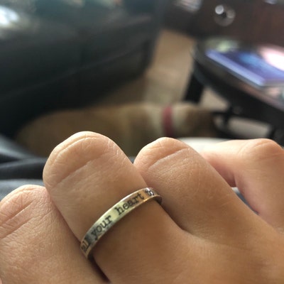 Personalized Ring Book Lover Gift Silver Inspiration Ring Jewelry ...