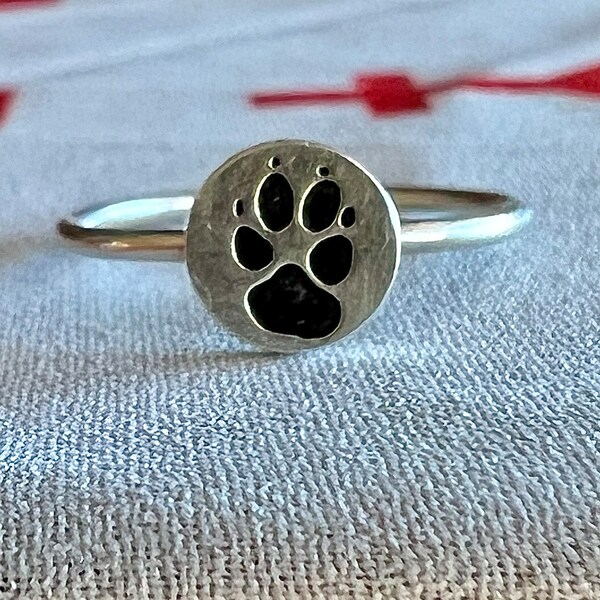 Custom Paw Print Ring • Your Actual Pet Print Ring • Engraved Nose ...