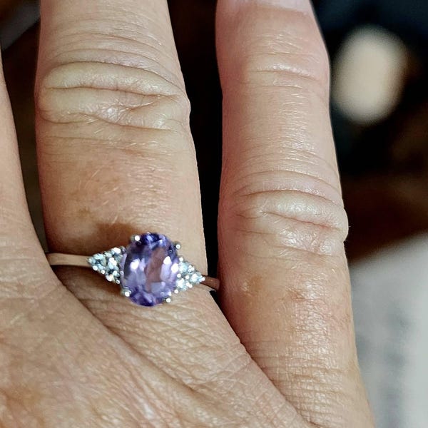 Tya Lilac Amethyst Promise Ring Sterling Silver Engagement Dainty ...