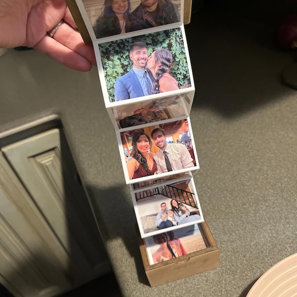 Pull Out Photo Album Custom Wooden Photo Box Personalized Memory ...