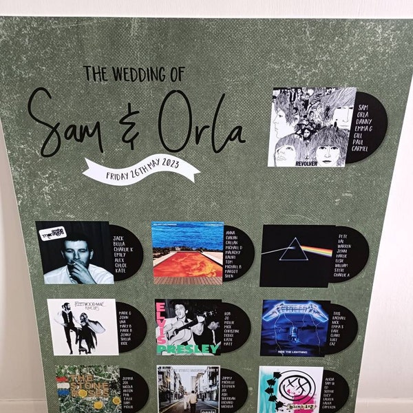Wedding Music Themed Circular Table Plan (printed Item) - Etsy