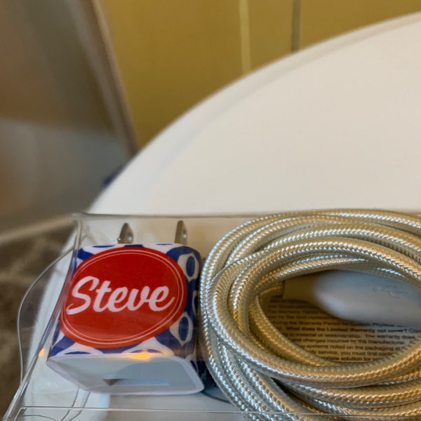 Navy Slant Phone Charger Letter Set | Personalized Charger | iPhone ...