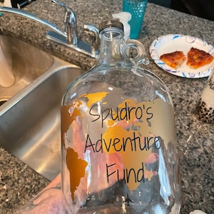 Our Adventure Fund World Map Money Jar Travel Fund 1 | Etsy