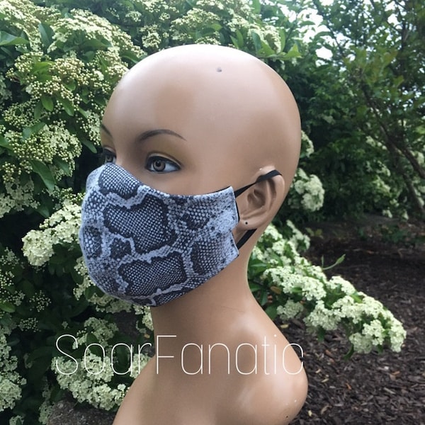 GREY Digital Snake Skin Print Fabric Animal Python Cotton Home Decor ...