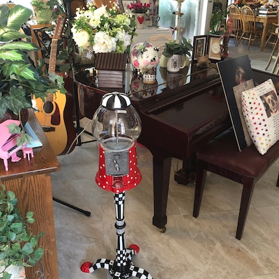 Gumball Machine With Stand, Hand Painted Gumball Machine, Whimsical ...