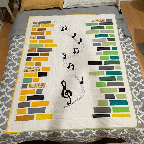 Music Notes Applique, PDF Pattern, Instant Download, Quilt Art, Raw ...