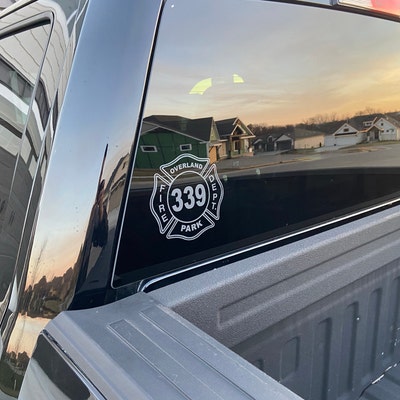 Custom FIREFIGHTER Badge Fireman Decal Vinyl Sticker Fire Personalized ...