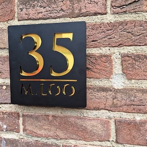 K Smart Sign Modern House Signs Plaque Door Number Street - Etsy UK