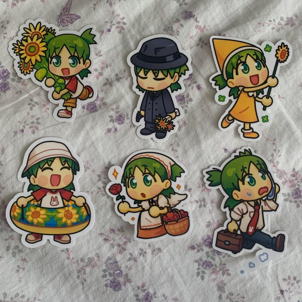 Sunflower Bouquet Yotsuba Sticker, Manga Sticker, Yotsubato Decal, Cute ...