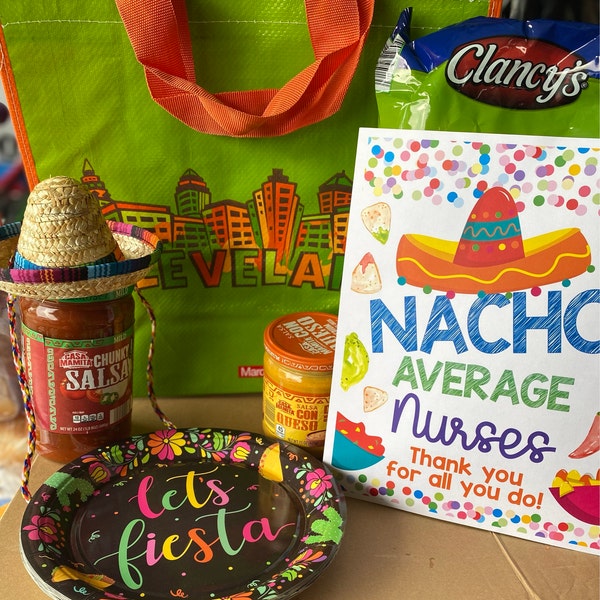 Nacho Average Nurses PRINTABLE Sign for Nacho Bar, Emergency Nurses ...