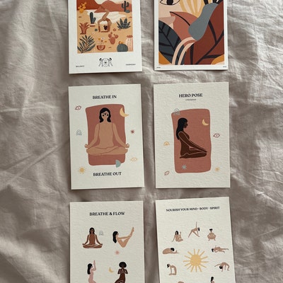 ASANA CARDS BUNDLE Sun Edition & Moon Edition, Yoga Deck, Yoga Pose ...
