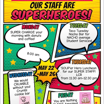 EDITABLE Superhero Teacher Appreciation Week Itinerary Poster - Etsy