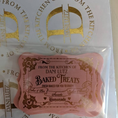 Baking Stickers Baking Labels Personalized Baking Stickers Fancy Gold ...