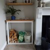 Tall Indoor Log Store | Wooden Side Table | Lamp Table | Log Store ...