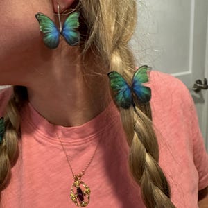 Ocean Blue Butterfly Pendant Necklace Handmade in Boho Chic Style ...