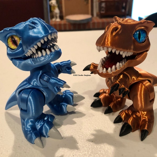 Boon Tiny T-rex Dinosaur 3d Printed Articulated Custom Realistic Glass ...