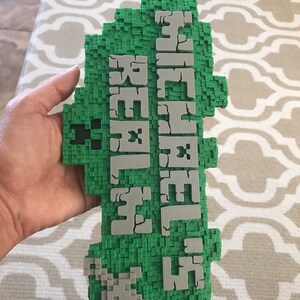 3D Door Sign Minecraft-inspired Personalized Name Custom Kids Bedroom ...