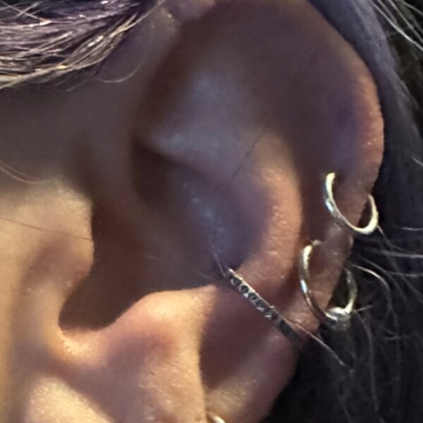 ASTM F136 Titanium Conch Hoop, Tiny Pyramid Conch Hoop, 10mm Hoop, 11mm ...