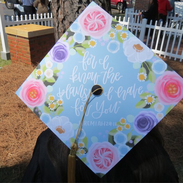 Customizable Floral Grad Cap Decoration Self-adhesive Colorful Rose ...