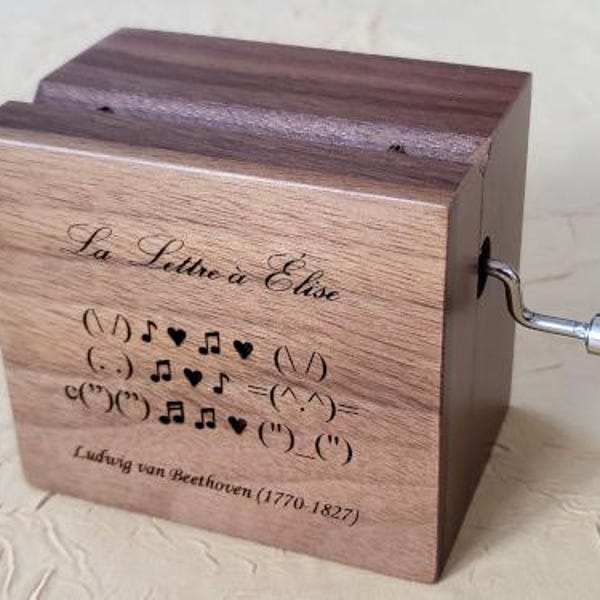 Personalized Music Box | Small Vintage Wooden Music Box | Walnut ...
