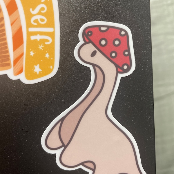 Cute Dinosaur Sticker | Dino Mushroom Hat | Dinosaur Vinyl Sticker ...