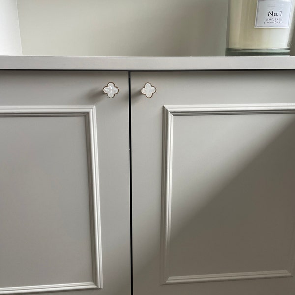 Four Leaf Clover Brass Crystal Knobs Luxury Drawer Pulls Custom ...