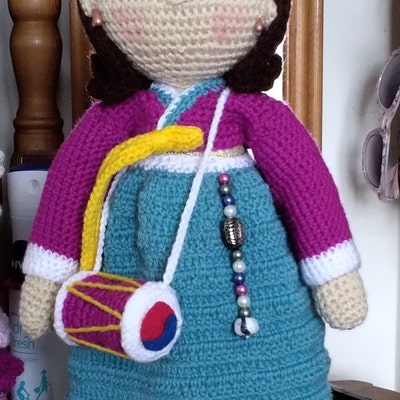 Crochet Korean Girl Pattern, Amigurumi Doll, HANA the Drummer, PDF ...