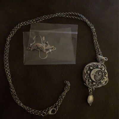 Photo Locket, Starry Sky Locket, Moon and Stars, Keepsake Locket, Gift ...