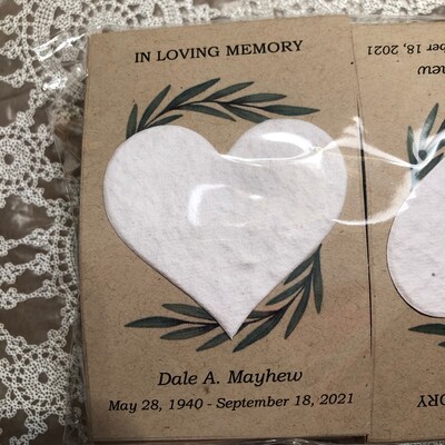 Flower Seed Paper Memorial Cards in Loving Memory Plantable Paper ...
