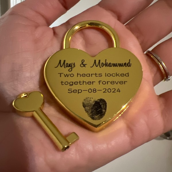 Heart Love Lock With Key, Personalized Lock for Love, Love Padlocks ...