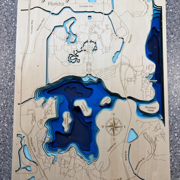 Digital File PDF, SVG - Oneida Lake, New York Map, Bathymetric Depth ...