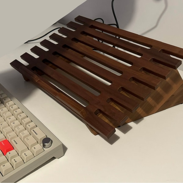 Laptop Stand Wood Made of Solid Walnut, Wood Handcrafted Laptop Holder ...